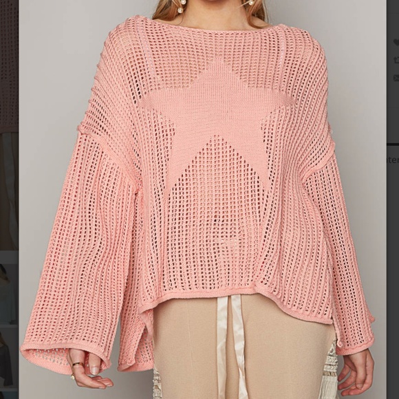 POL | Sweaters | Pol 4 Pol Knit Star Sweater Womens Open Knit Sweater ...